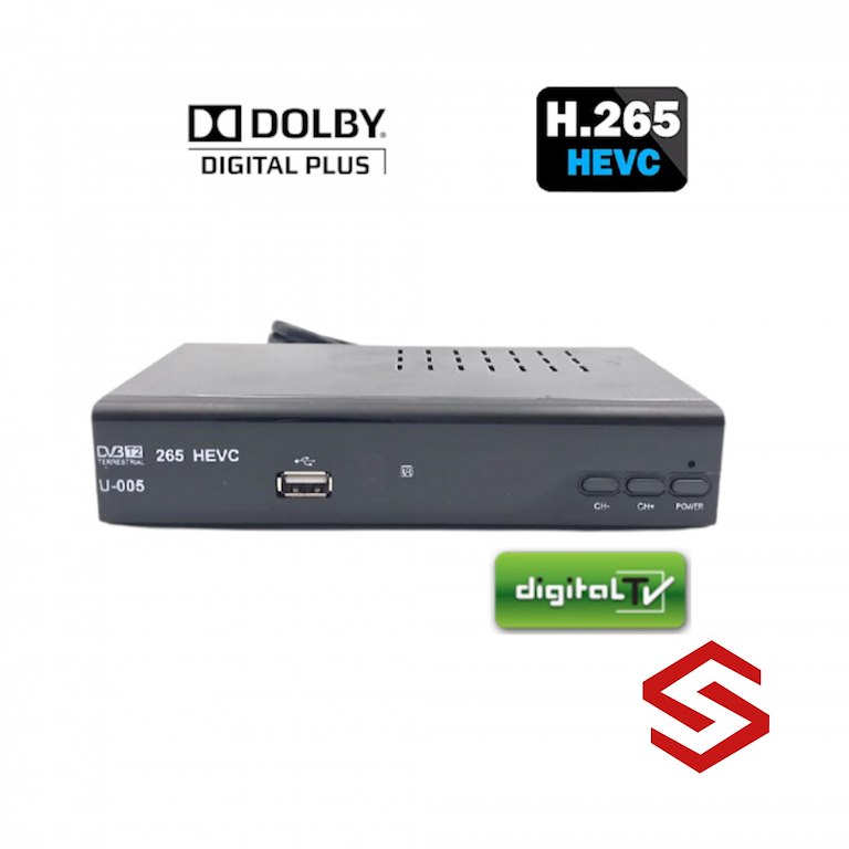 Bear Digitalni zemaljski risiver DVB-T2 HEVC, H.265 HD