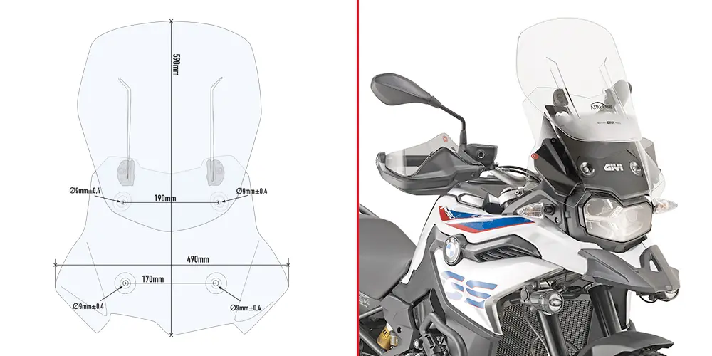 GIVI AF5127 Airstream vizir BMW F750GS 2018-20