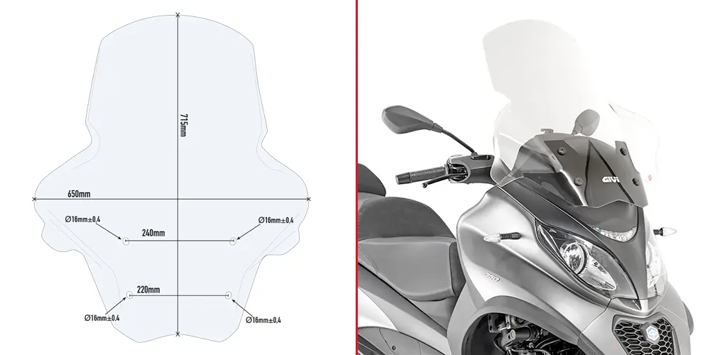 GIVI D5613ST vizir PIAGGIO MP3 350-500 2018-20