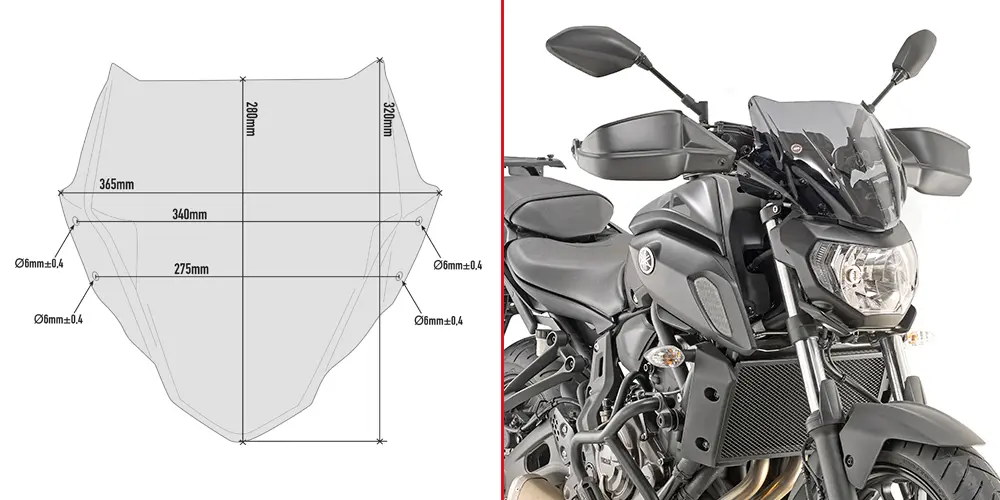 GIVI A2140 vizir YAMAHA MT-07 2018-20