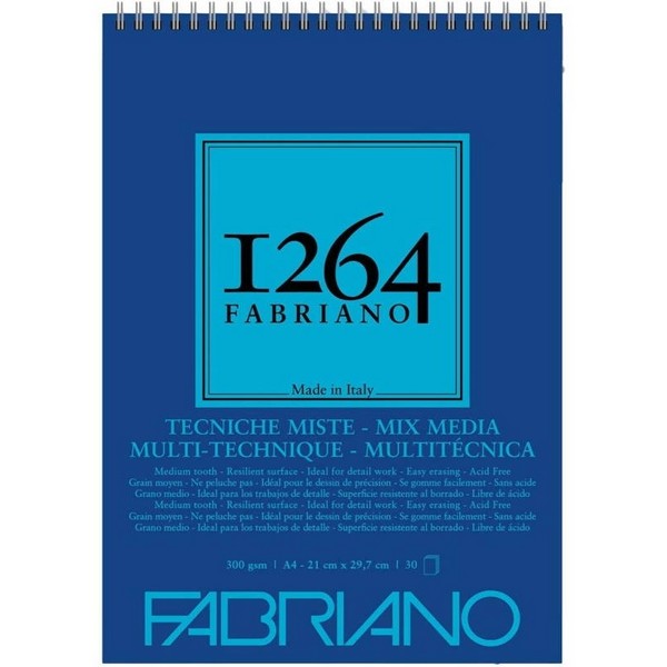 Fabriano BLOK MIXED MEDIA SPIRALA GORE A4 30L 300g (TEXTURED) 1264 FABRIA