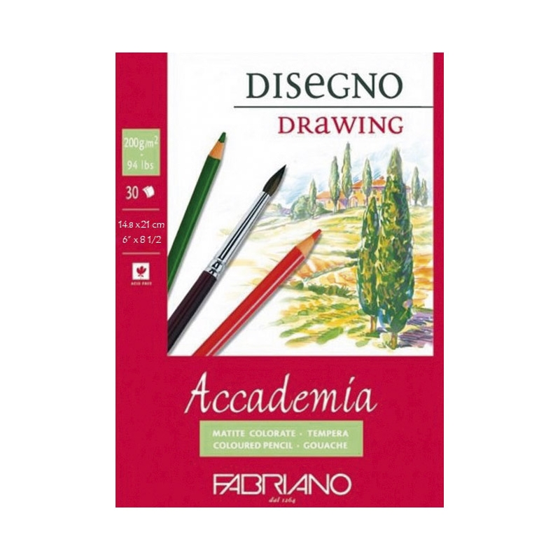 Blok accademia disegno drawing 14,8x21cm 30L 200g Fabriano 41201421