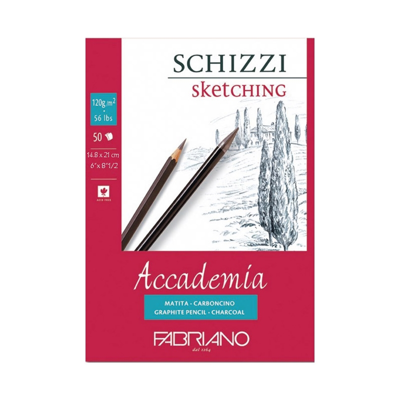 Blok accademia schizzi sketching 14,8x21cm 50L 120g Fabriano 41121421