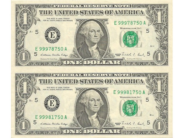 USA 1 dollar 1988. UNC Richmond nesecen par