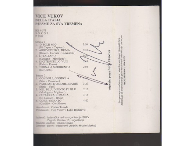 VICE VUKOV BELLA + potpis pevača / kolekcionarski `89