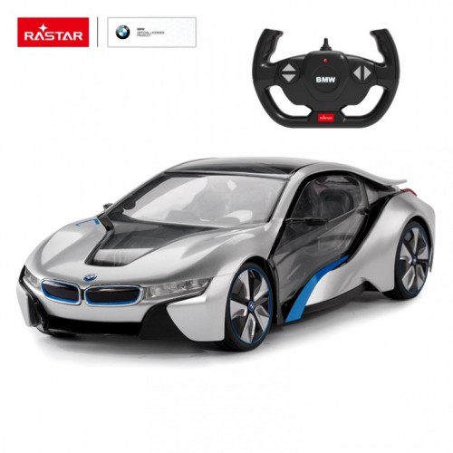 Automobil na daljinsko upravljanje BMW i8 sa svetlom 1:14 sivi