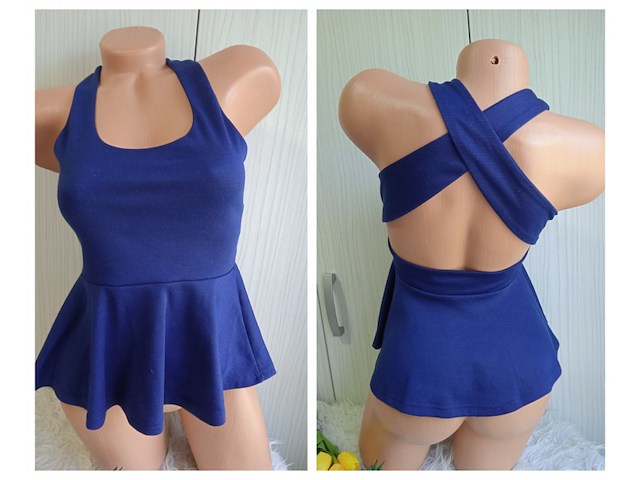 TEGET PEPLUM BLUZA SA ZIPOM XS