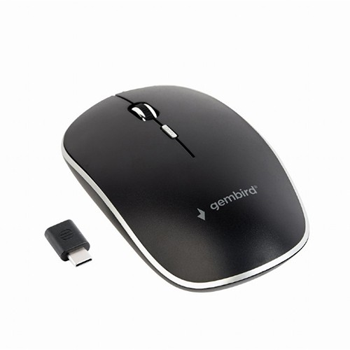Gembird Silent wireless optical mouse, black, Type-C receiver | MUSW-4BSC-01