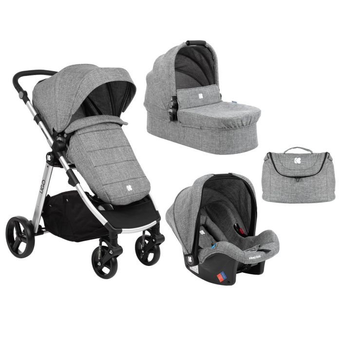 Kikka Boo Kolica Ugo 3in1 set sa autosedištem i tvrdom korpom Dark Grey