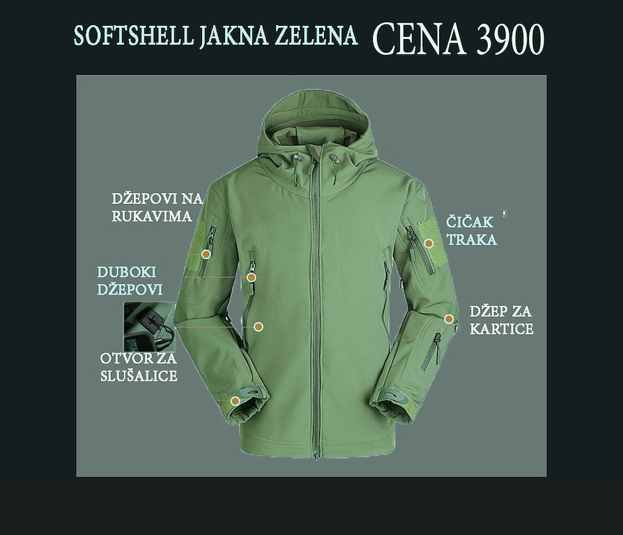 JAKNA SOFTSHELL u zelenoj boji