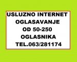 Usluzno internet oglasavanje na 50-100-150-200 Oglasnka!