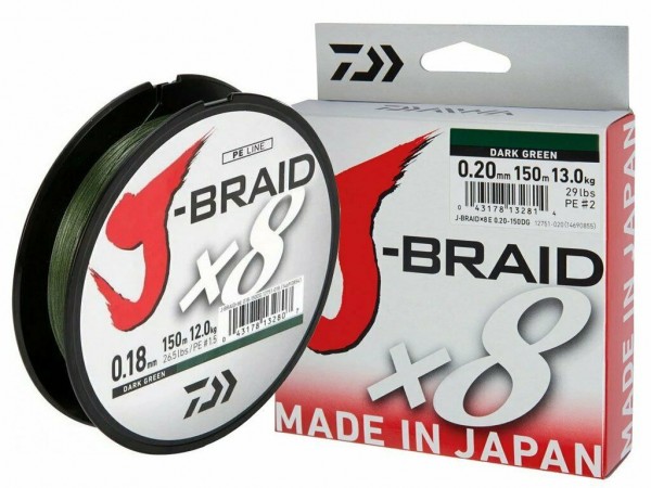 Upredena struna Daiwa J-Braid X8 0.42mm 300m Dark Green (12751-142)