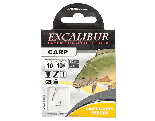 Vezane udice Excalibur Carp sweetcorn feeder
