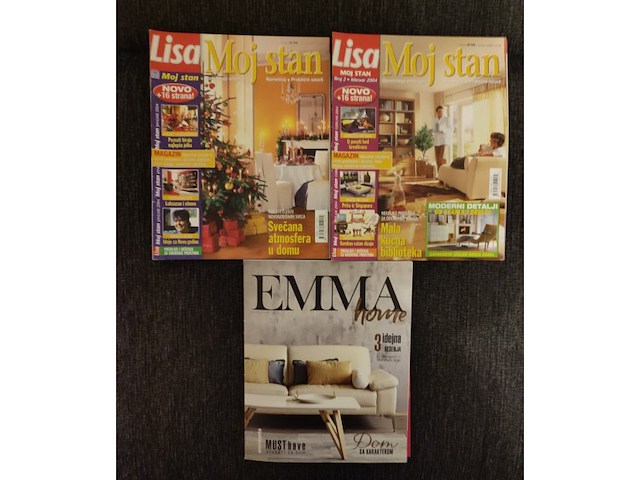 Časopisi o uređenju kuće - Moj stan + Emma home