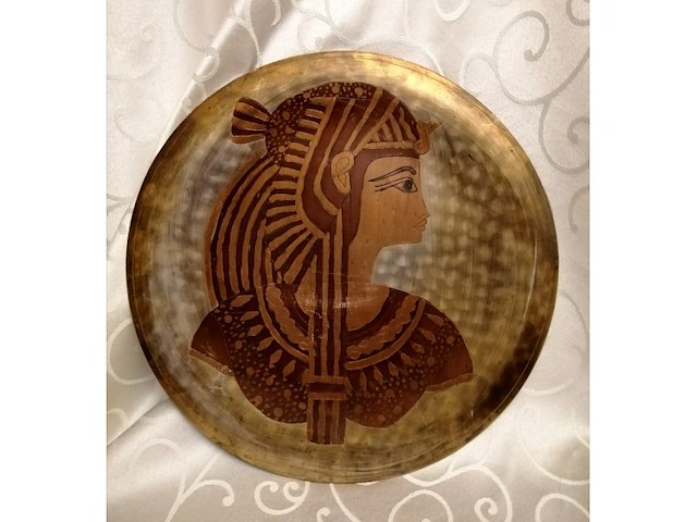Stari veliki mesingani zidni tanjir iz Egipta hand made