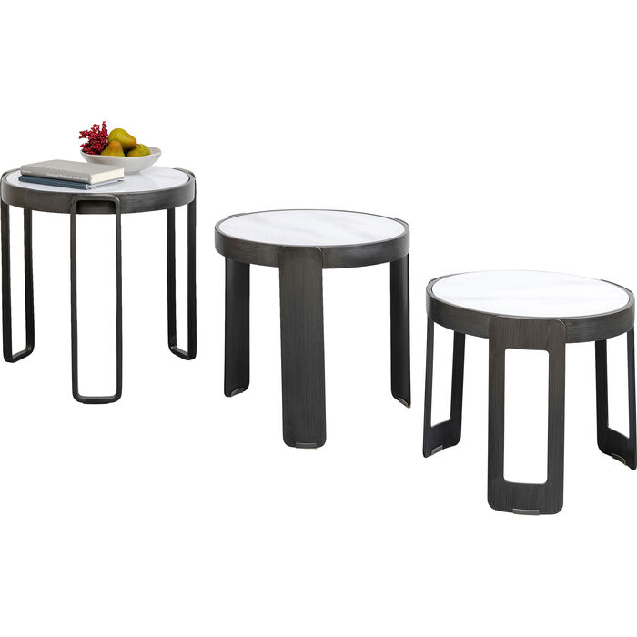 Coffee Table Perelli Black (3/Set)