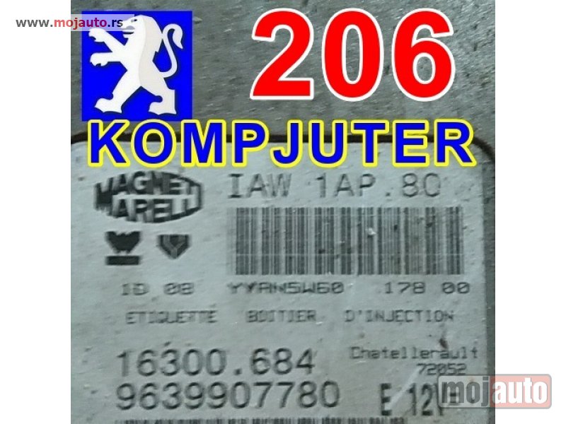 KOMPJUTER Magneti Marelli IAW 1AP,80 Pežo 206 Peugeot , 9639907780