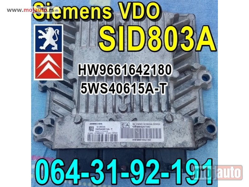 KOMPJUTER Siemens VDO SID803A Pežo Peugeot Citroen HW9661642180 , 5WS40615A-T