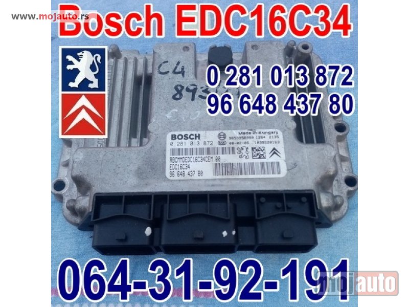 KOMPJUTER Bosch EDC16C34 Pežo Peugeot Citroen 0 281 013 872