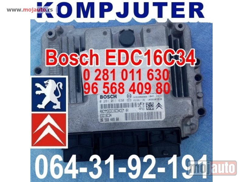 KOMPJUTER Bosch EDC16C34 Pežo Peugeot Citroen 0 281 011 630