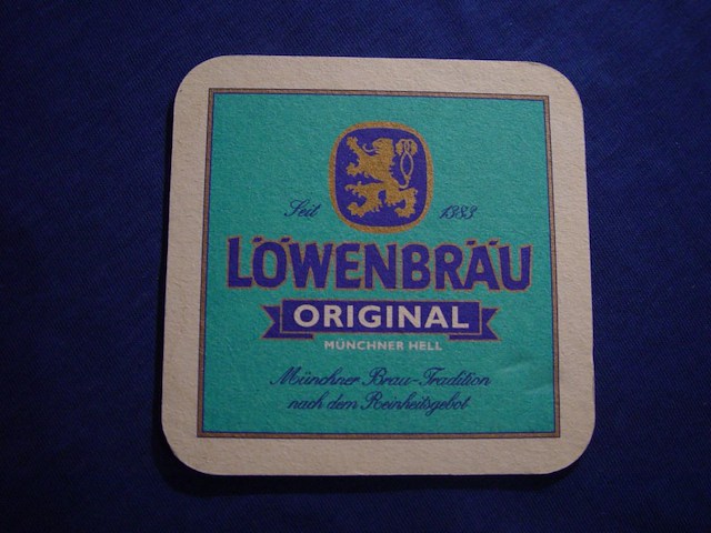 podmetač Lowenbrau Premium Pils, ugnječen