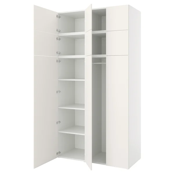 Garderober s 9 vrata, bela/Fonnes bela, 140x57x261 cm