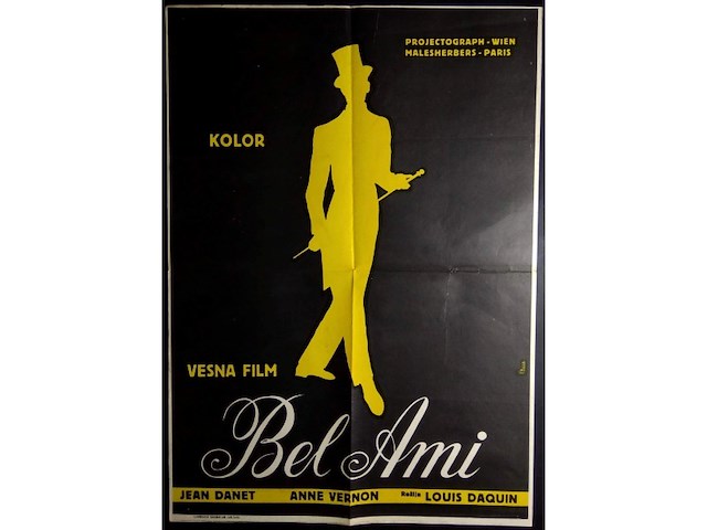 BEL AMI (1955) Bene Kušar FILMSKI PLAKAT
