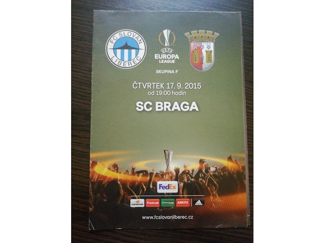 Program Slovan Liberec-Braga 17.9.2015