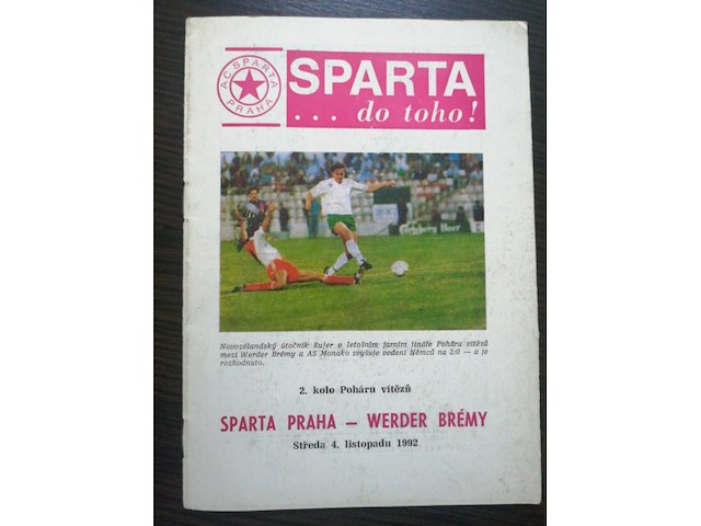 Program Sparta Prag-Verder Bremen 1992