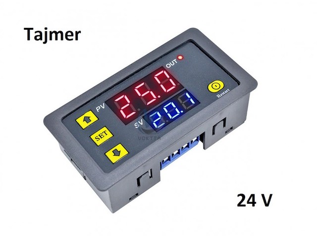 Vremenski rele - tajmer - 999 sati + kuciste - 24V