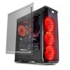 LC POWER Gaming 988B Red Typhoon, ATX, 2x3.5", 2x2.5", 4xFan, Audio/USB3.0, acrylic side panel, transparent front panel