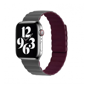 Silikonska narukvica za Apple Watch sa magnetom sivo bordo 38/ 40/ 41mm