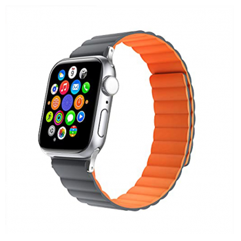 Silikonska narukvica za Apple Watch sa magnetom sivo narandzasta 42/ 44/ 45/ 49 mm