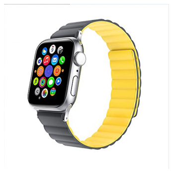 Silikonska narukvica za Apple Watch sa magnetom sivo zuta 38/ 40/ 41mm