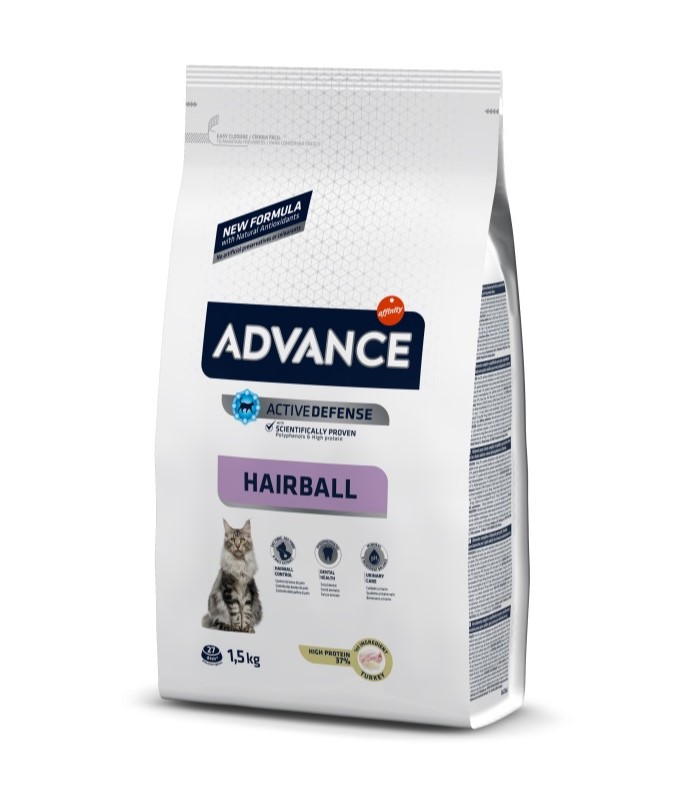 Advance Cat Adult Hairball Turkey&Rice 1.5 KG