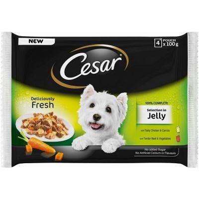 Cesar Dog Piletina&Šargarepa&Govedina&Povrće 4x100g