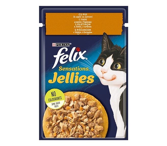 Felix Cat Sensation Žele Piletina & Šargarepa 85g