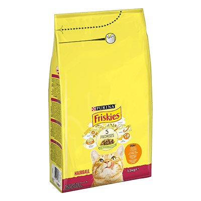 FRISKIES Cat Adult Hairball Piletina&Povrće 1.5 KG