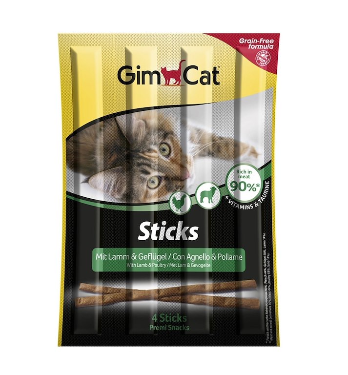 Gimcat Cat sticks lamb&poultry 4x20g