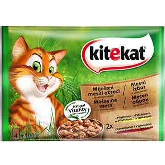 Kitekat Cat Kesice Lovački Meni 4x100g