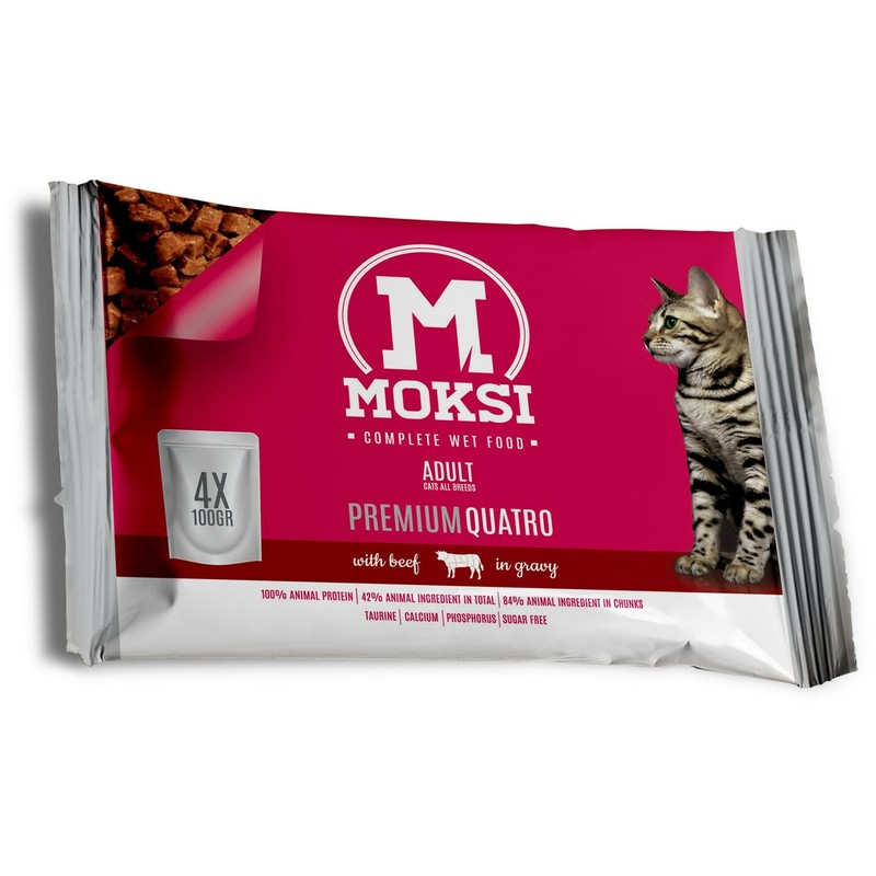 Moksi Cat Adult Govedina preliv 4x100g