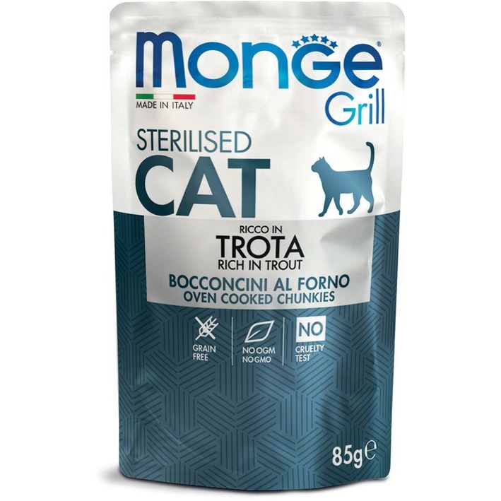 Monge Cat Grill Sos Sterilisane Pastrmka 85g