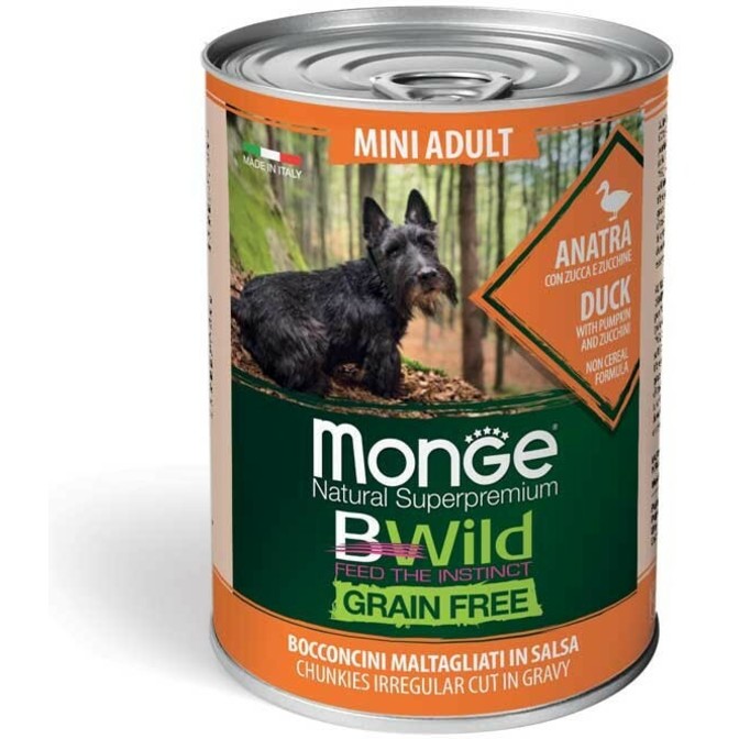 Monge Dog Adult Mini konzerva BWild duck 400g