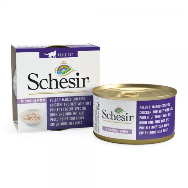 Schesir Cat Adult Piletina&Govedina&Pirinač konzerva 85g