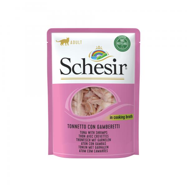 Schesir Cat Adult Tunjevina & Gambori preliv u sosu 70g