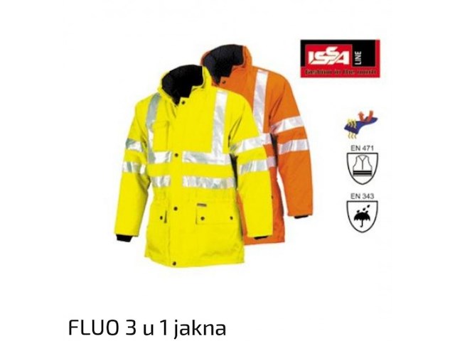 Zaštitna fluorescentna jakna-parka XL, 3 u 1, Novo