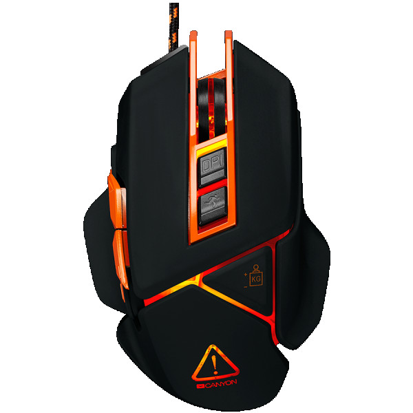 CANYON Hazard GM-6 Optical gaming mouse, adjustable DPI setting 80016002400320048006400, LED backlight, moveable weight slot and retractabl