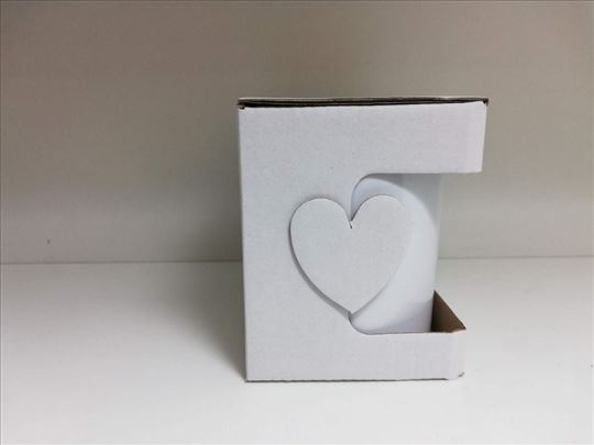 Samosklopiva poklon kutija za šolju bela sa aplika