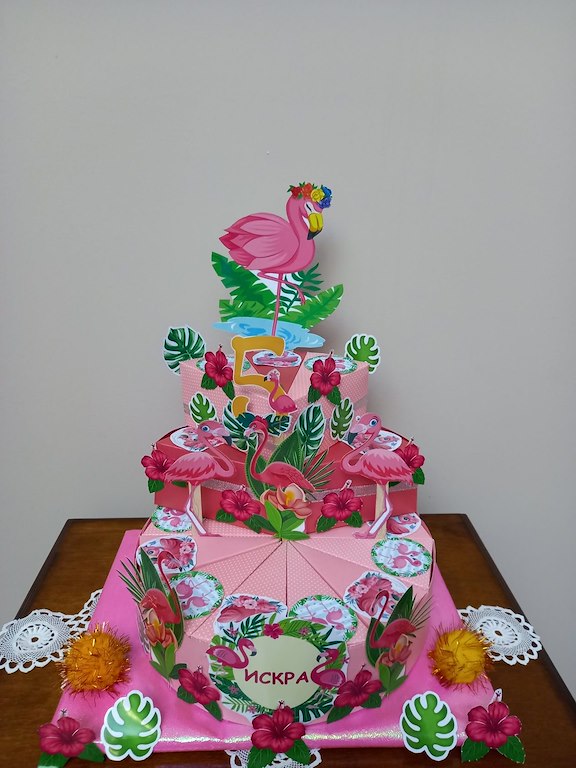 Kartonska torta Flamingo