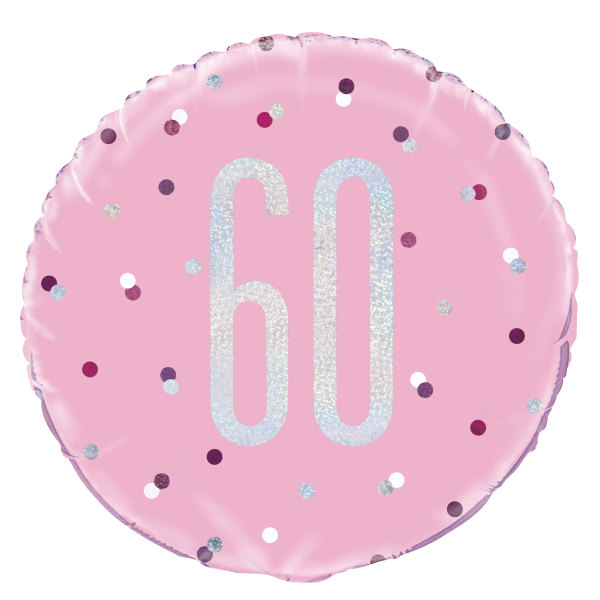 83374U
18″ Foil Number 60 Pink & Silver